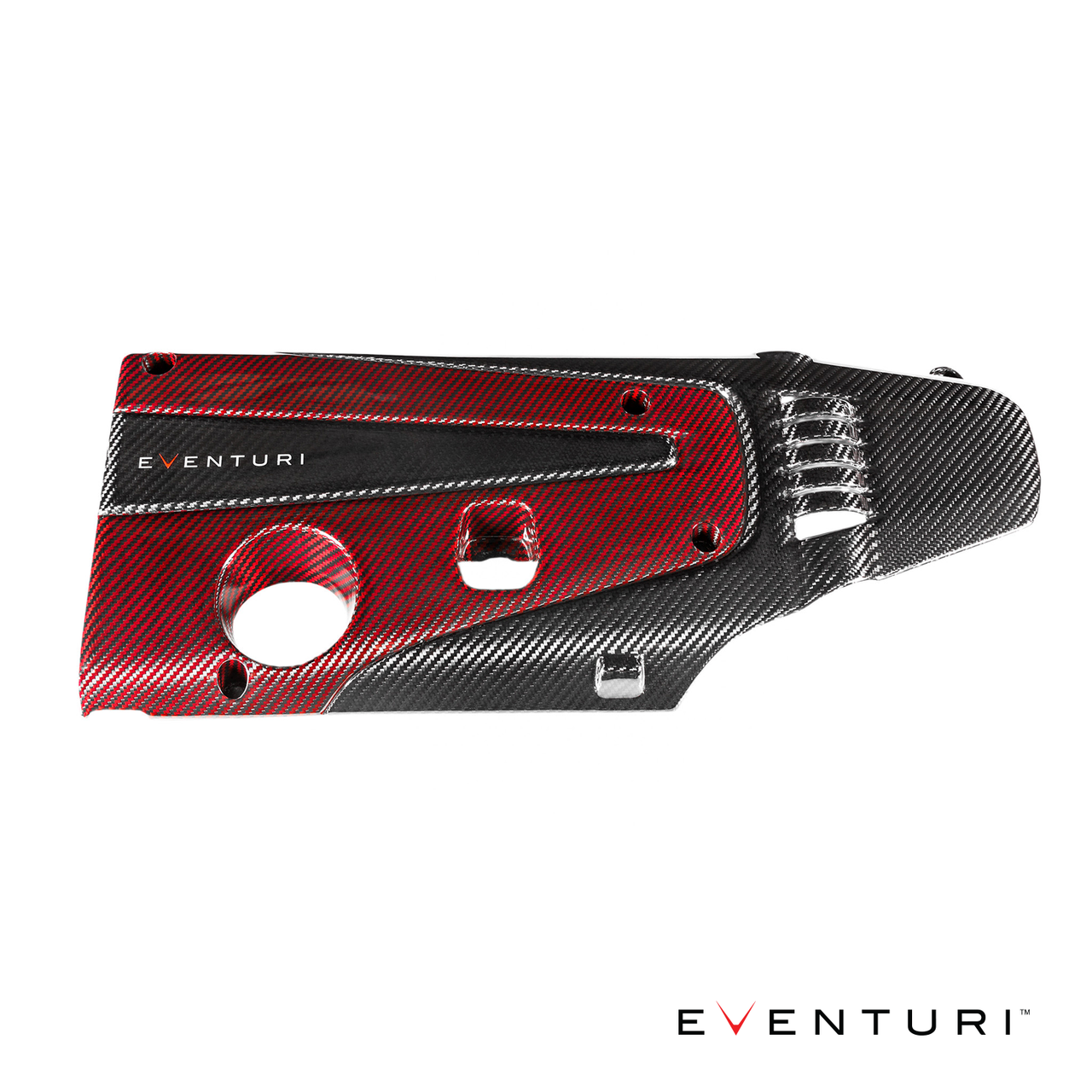 Eventuri Carbon/Red Kevlar Engine Cover | Honda Civic Type R | FK2/FK8 ...